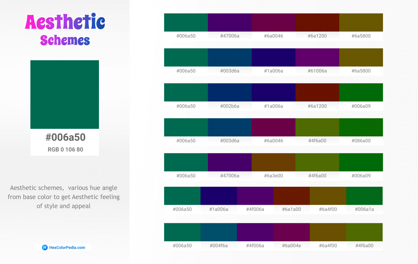 Peacock Green Color | 006a50 - Hex Color Conversion - Color Schemes ...