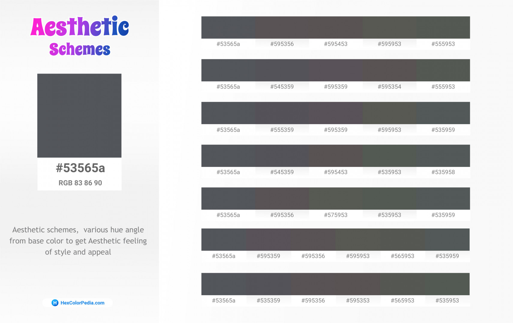 Orion Grey ( similar ) Color | 53565a - Hex Color Conversion - Color ...