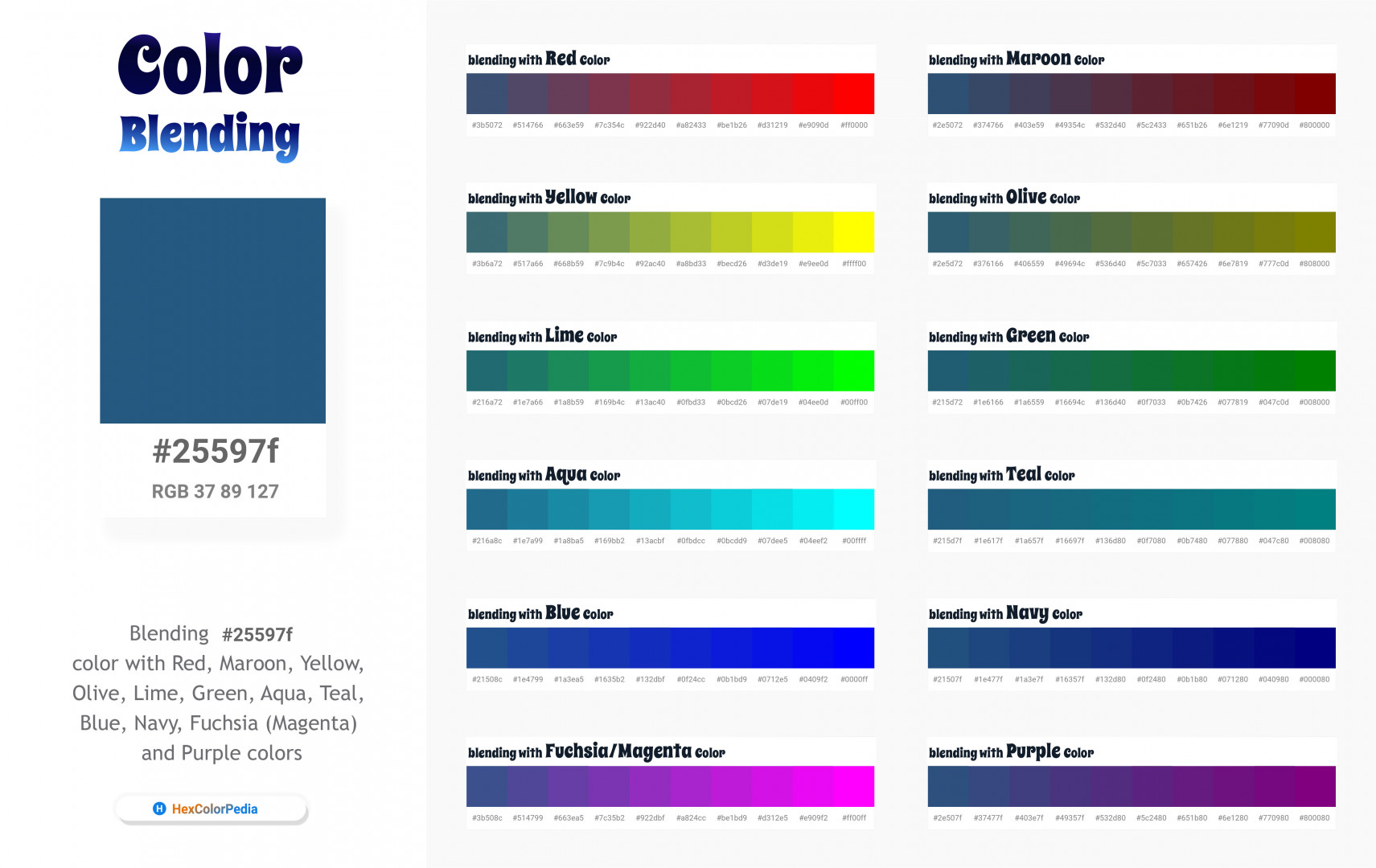 Bahama Blue Color | 25597f - Hex Color Conversion - Color Schemes ...