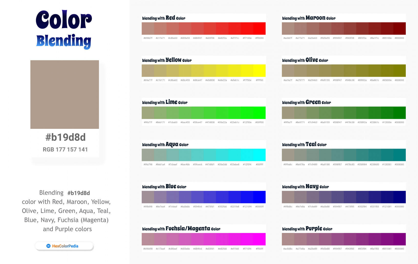 Light Taupe Color | b19d8d - Hex Color Conversion - Color Schemes ...