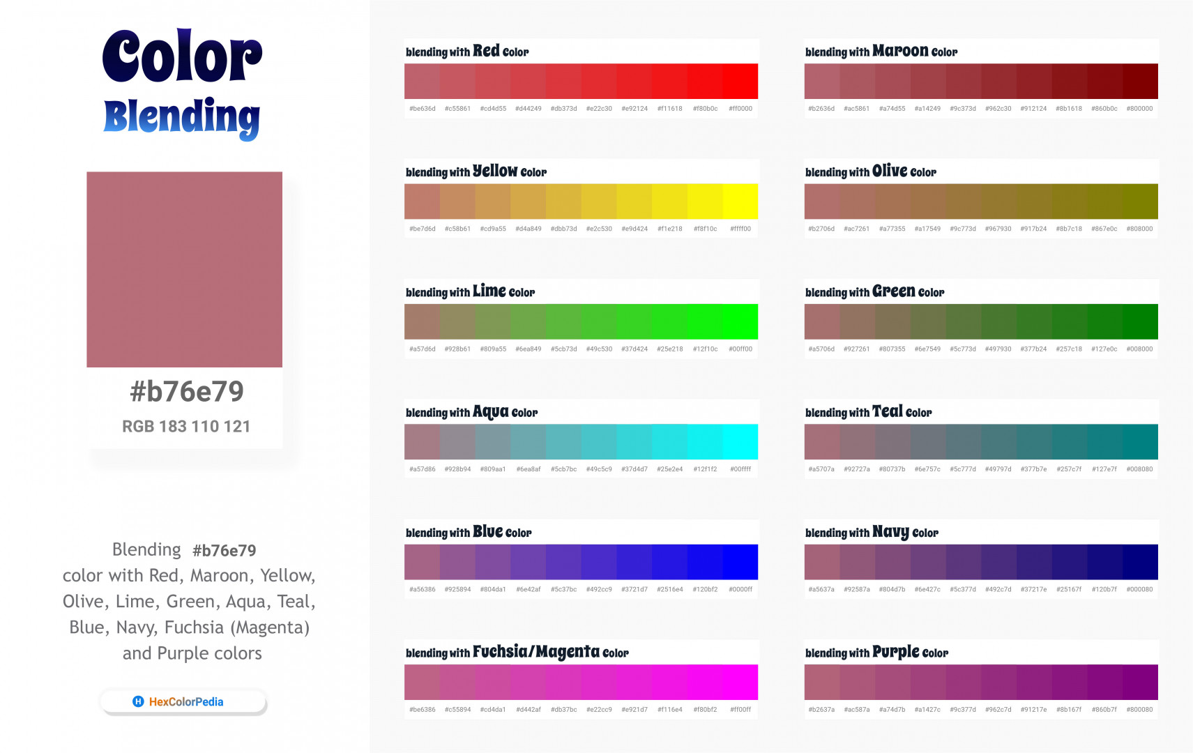 Rose Gold Color | #b76e79 - Hex Color Conversion - Color Schemes ...