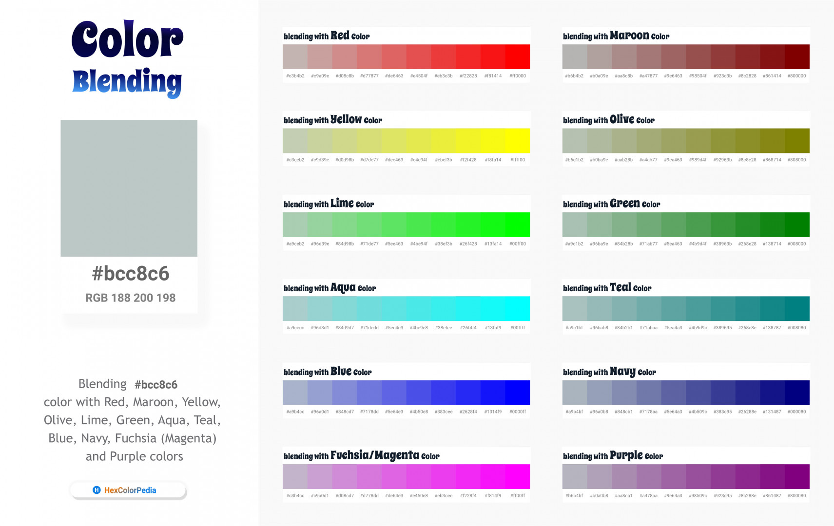 Sky Grey Color | bcc8c6 - Hex Color Conversion - Color Schemes - Color ...