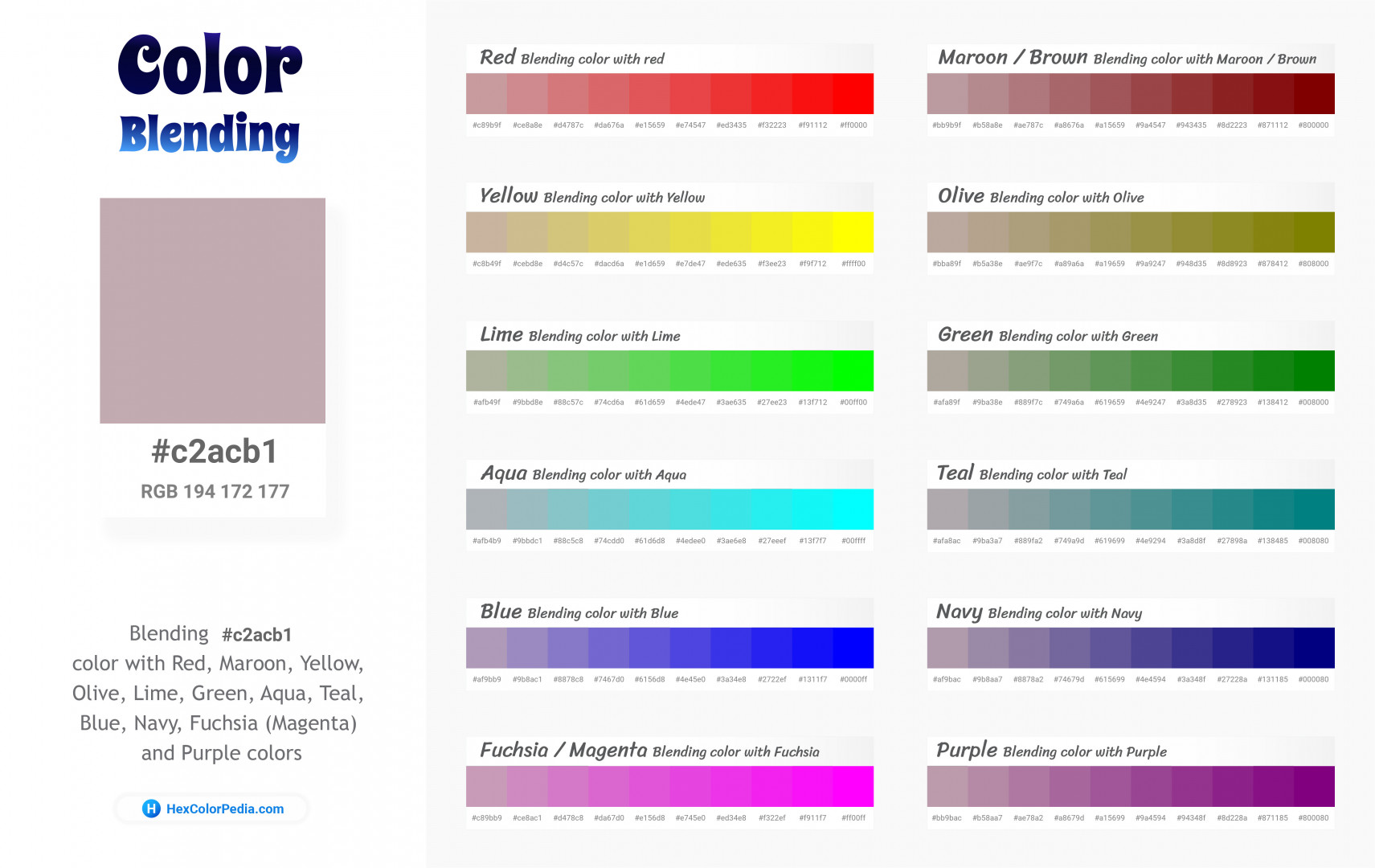 Violet Ice Color | c2acb1 - Hex Color Conversion - Color Schemes ...