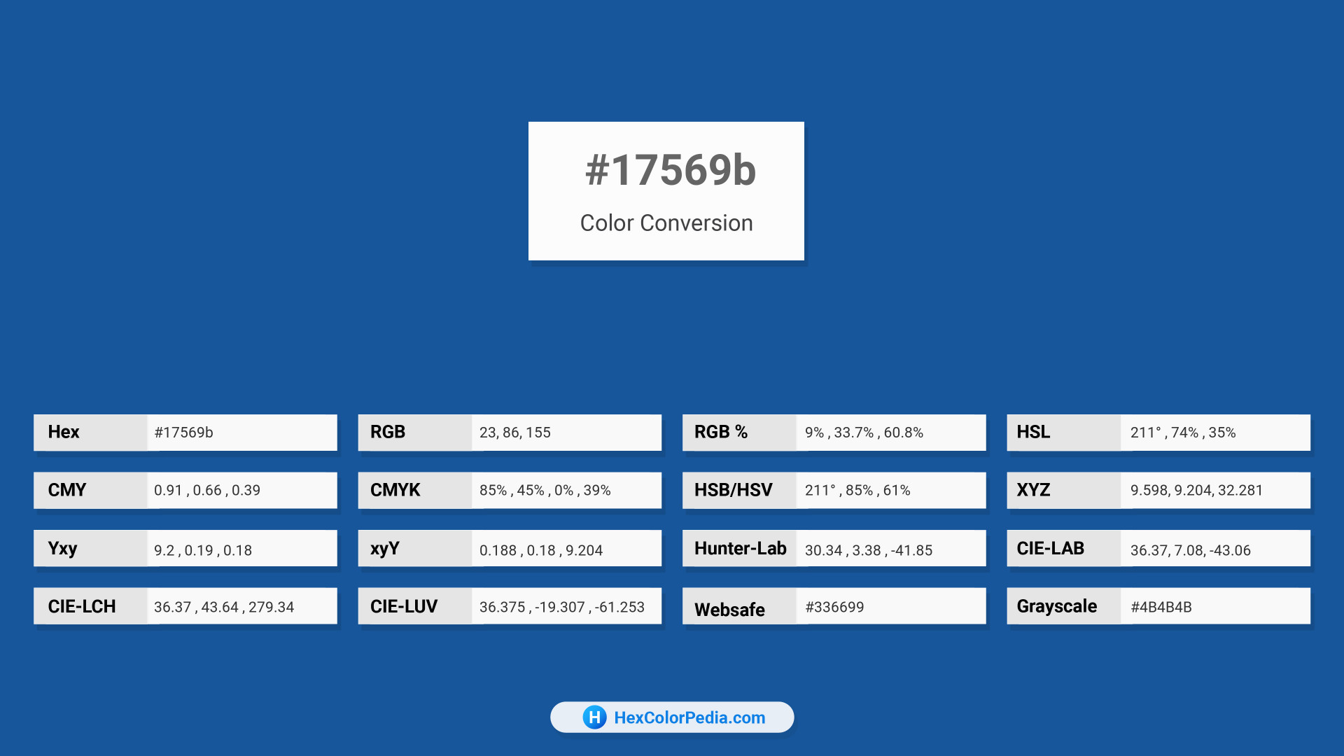 Sonic Blue Color | 17569b - Hex Color Conversion - Color Schemes ...