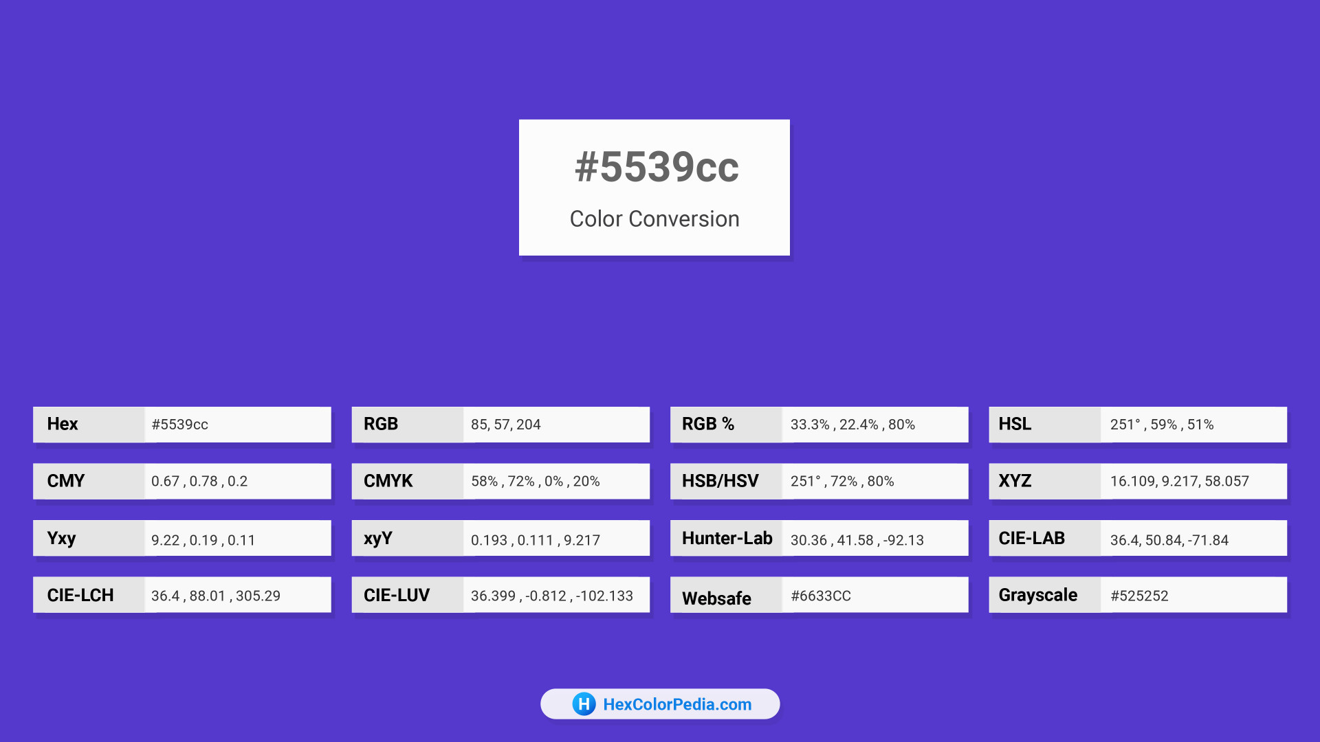 Blurple Color | 5539cc - Hex Color Conversion - Color Schemes - Color ...