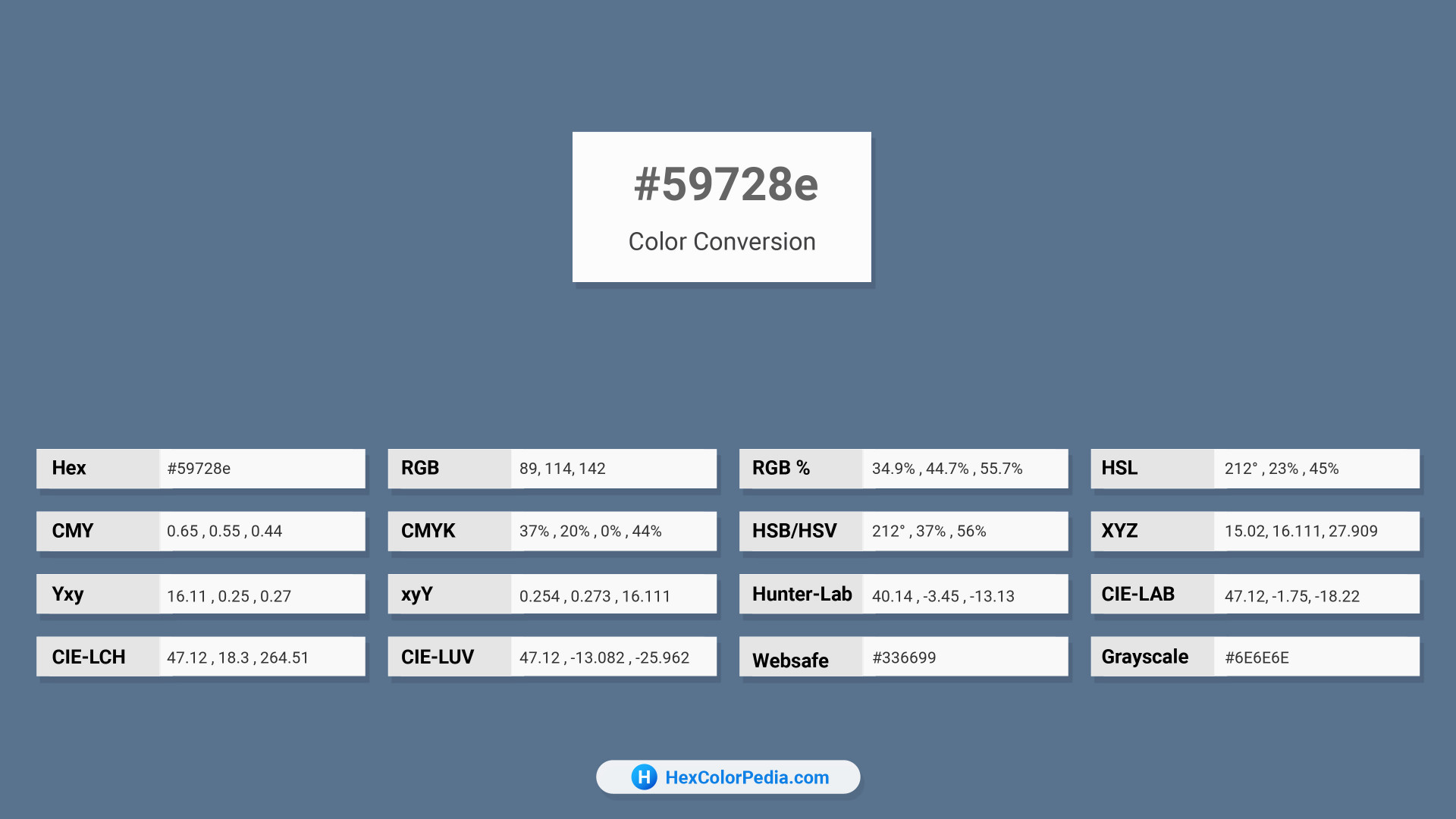 Coronet Blue Color | 59728e - Hex Color Conversion - Color Schemes ...