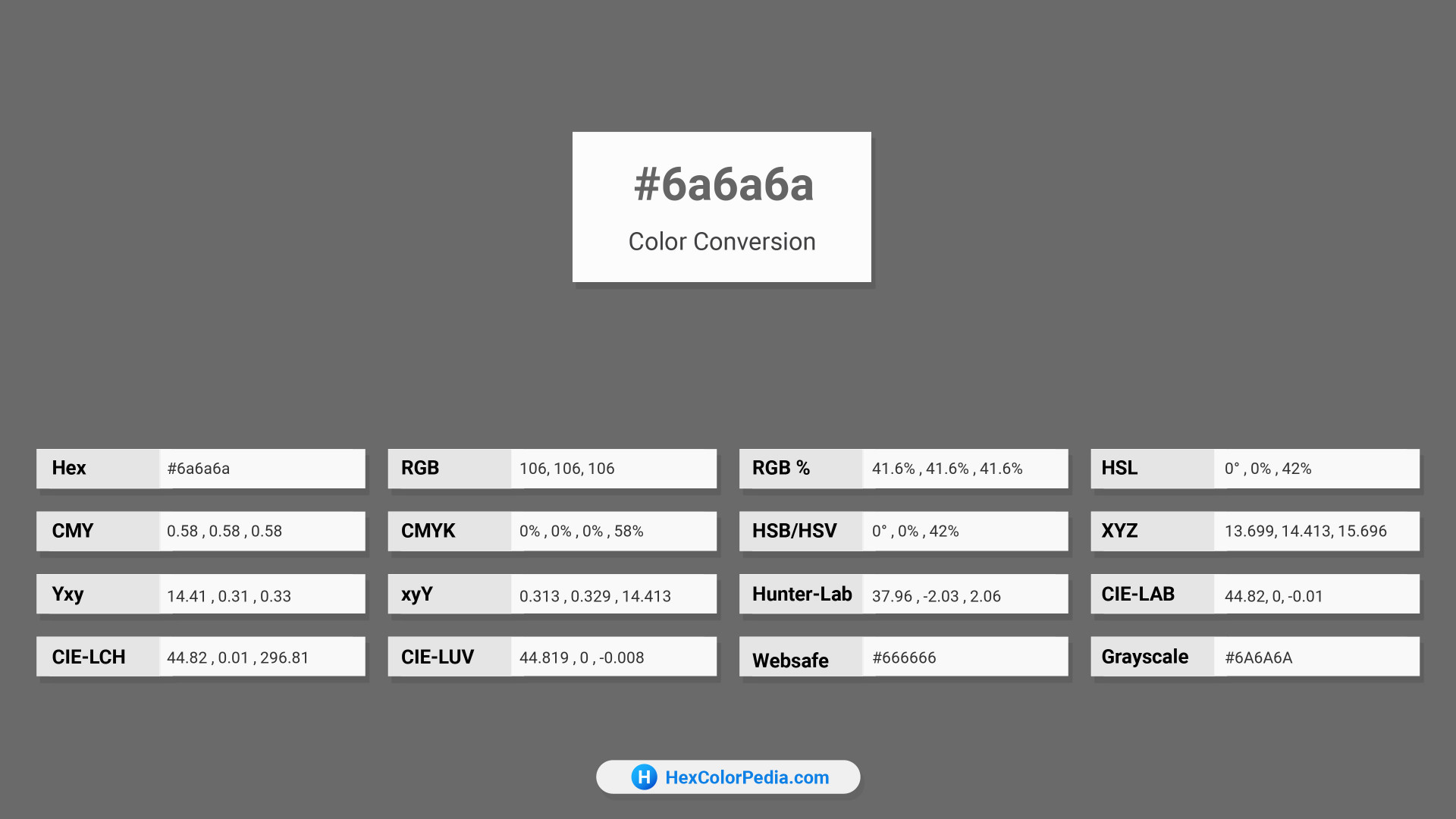 Dim Gray ( similar ) Color | 6a6a6a - Hex Color Conversion - Color ...