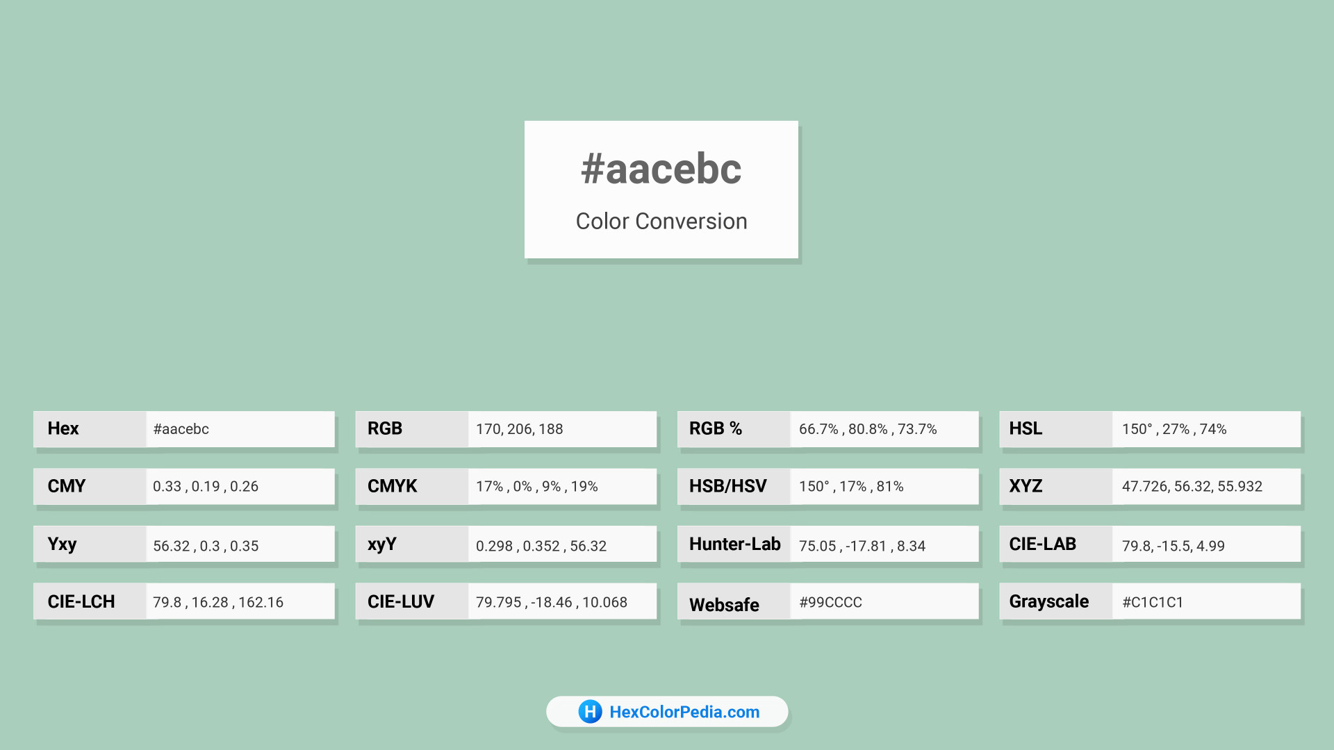 Pantone 13-6110 Tcx Mist Green Color | #aacebc - Hex Color Conversion ...