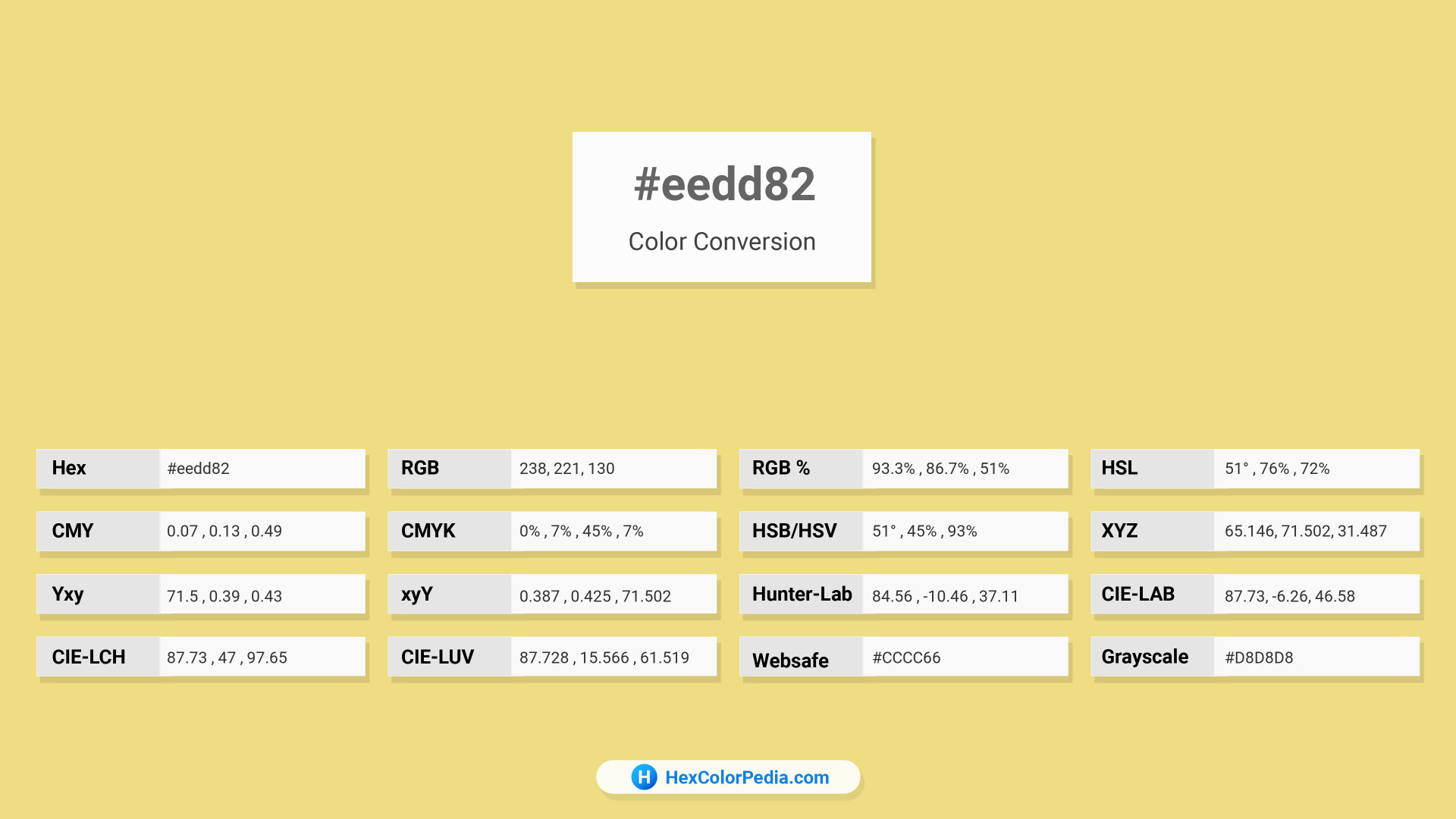 Mothra Wing Color | #eedd82 - Hex Color Conversion - Color Schemes ...