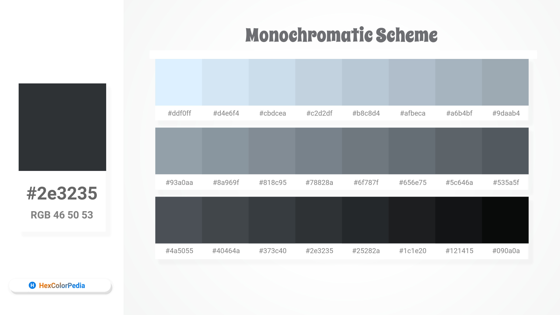 Cod Grey ( similar ) Color | 2e3235 - Hex Color Conversion - Color ...