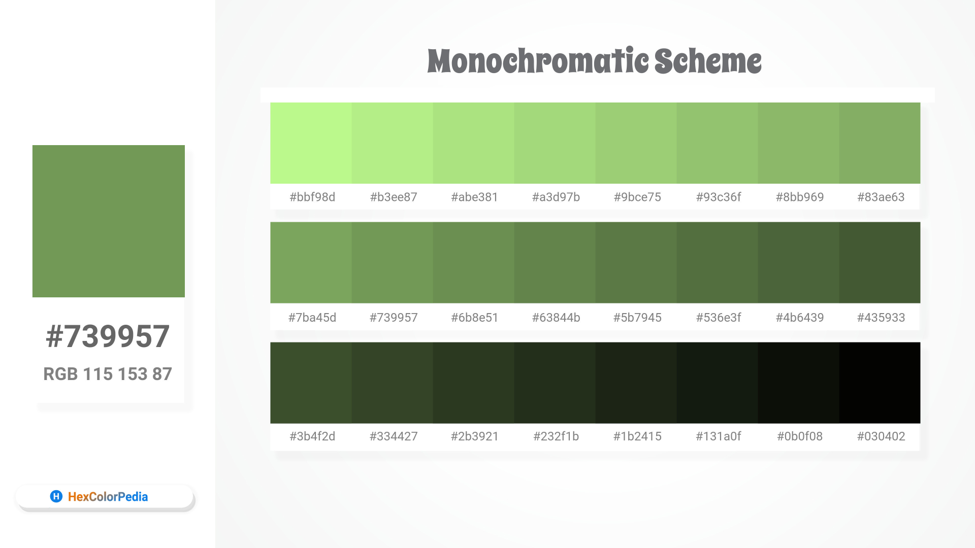 Pantone 16-0233 Tcx Meadow Green Color | #739957 - Hex Color Conversion ...