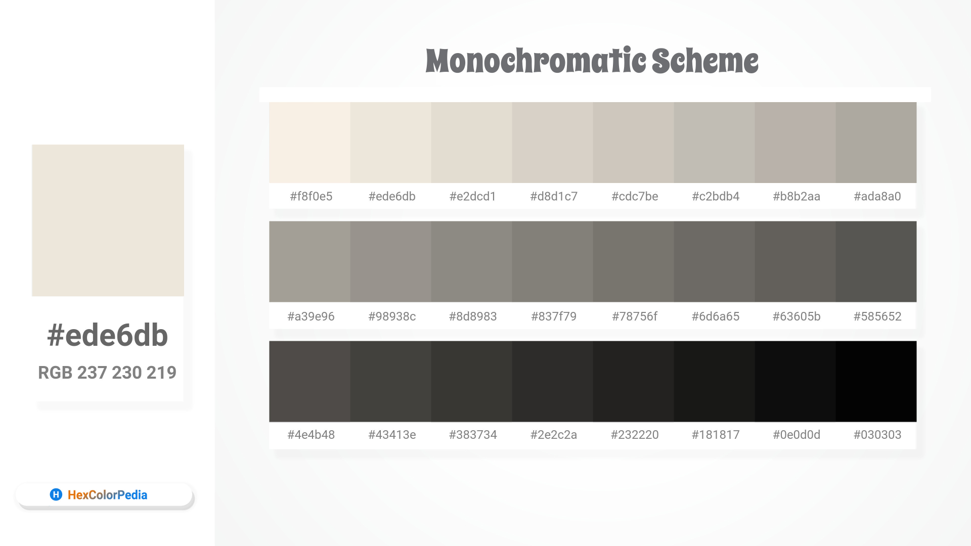 Whisper White Color | ede6db - Hex Color Conversion - Color Schemes ...