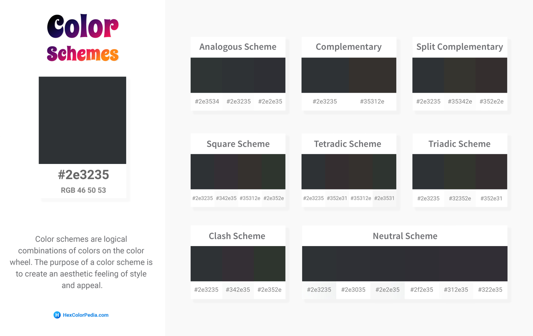 Cod Grey ( similar ) Color | 2e3235 - Hex Color Conversion - Color ...