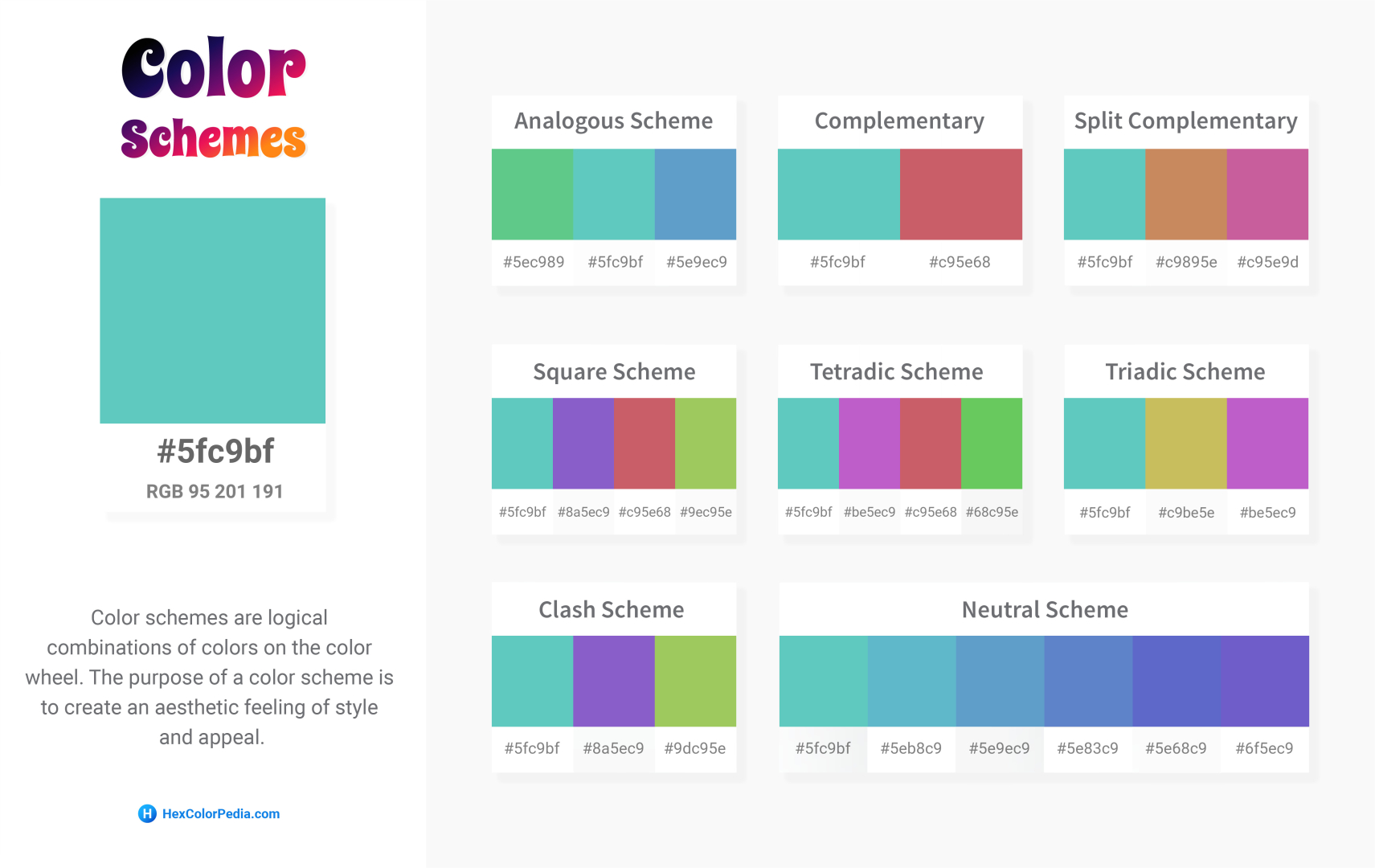 Bayside Color | #5fc9bf - Hex Color Conversion - Color Schemes - Color ...
