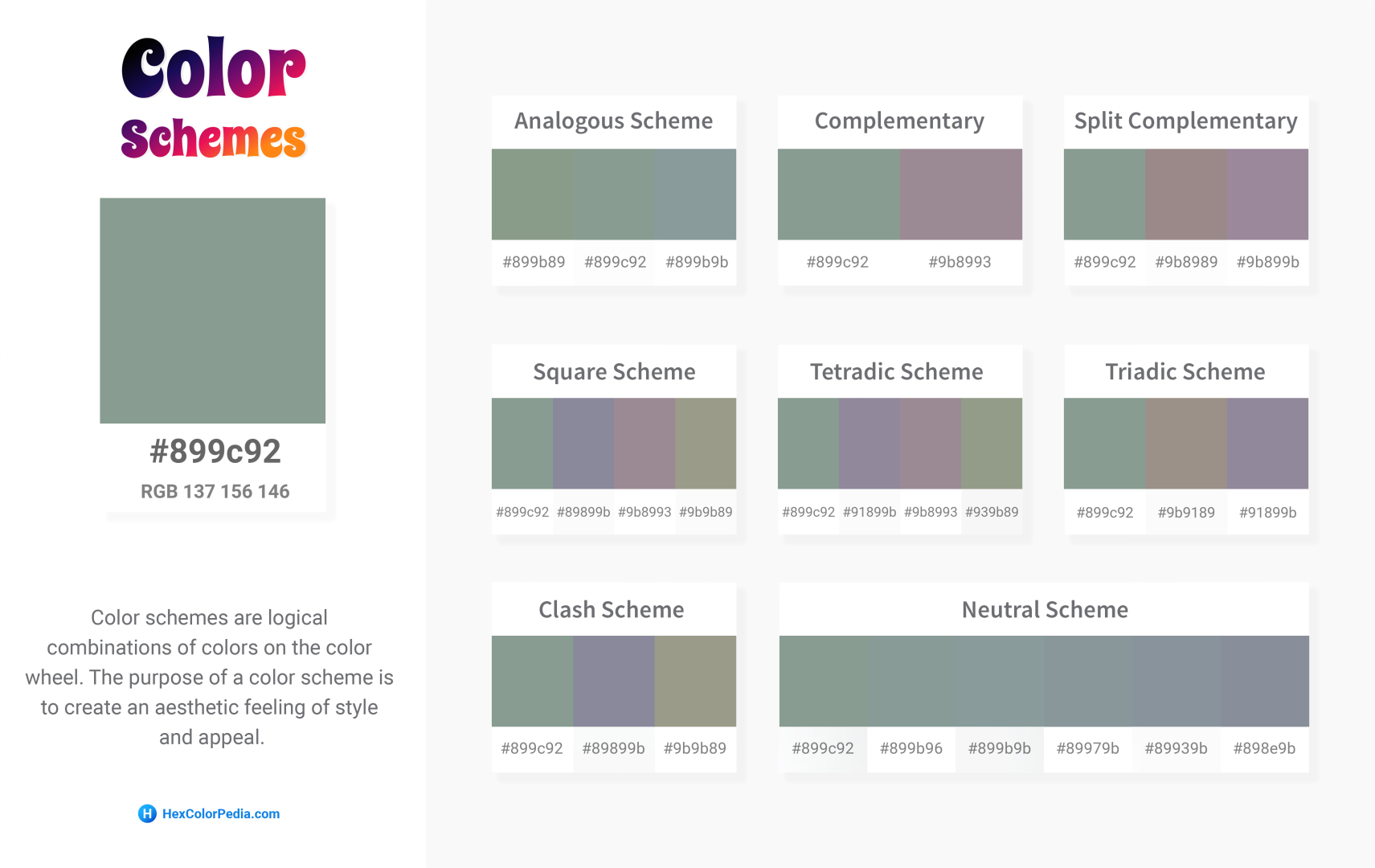Green Milieu ( similar ) Color | 899c92 - Hex Color Conversion - Color ...