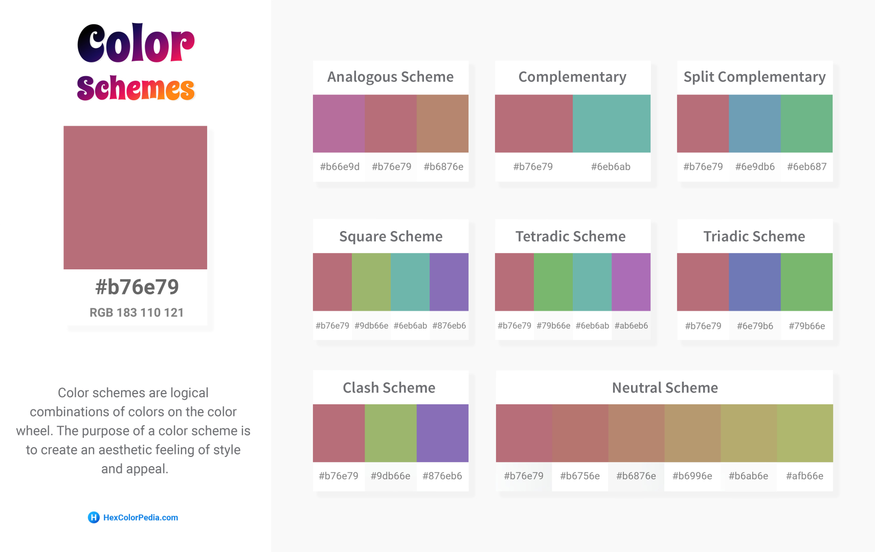 Rose Gold Color | #b76e79 - Hex Color Conversion - Color Schemes ...