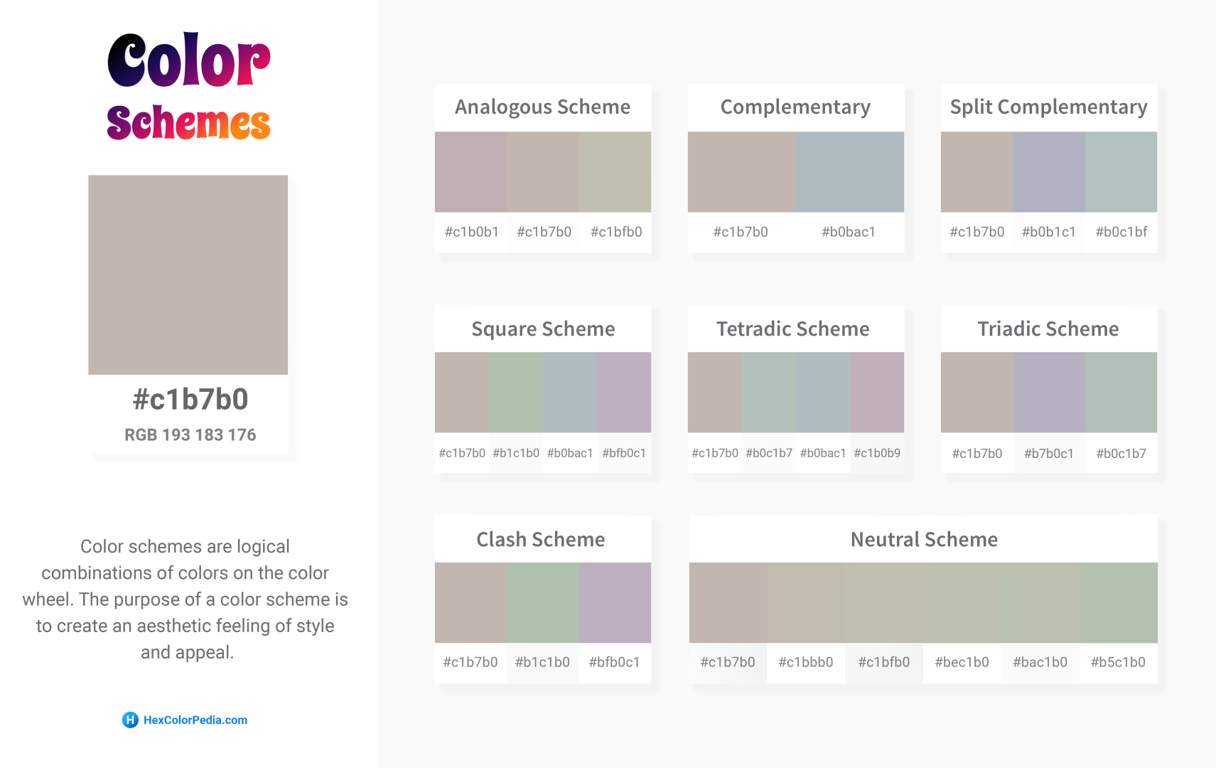 Sand Ripples Color | c1b7b0 - Hex Color Conversion - Color Schemes ...