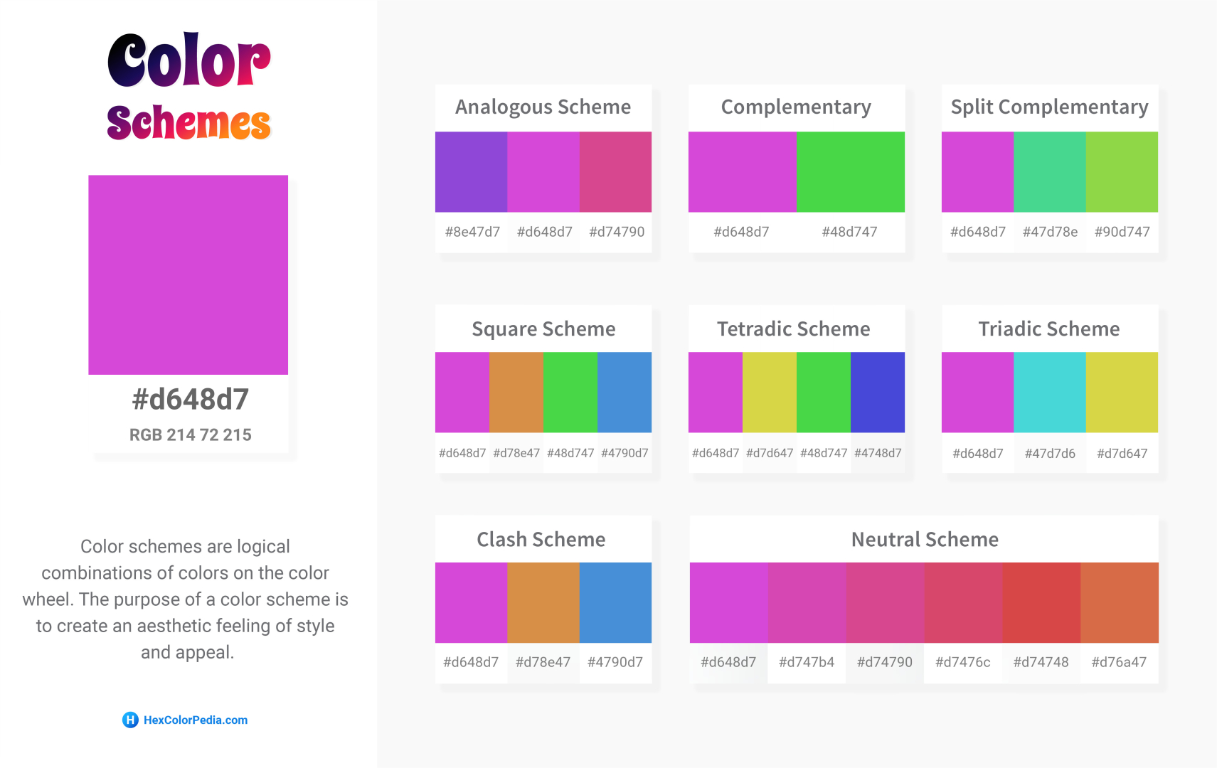 Pinkish Purple Color | #d648d7 - Hex Color Conversion - Color Schemes ...