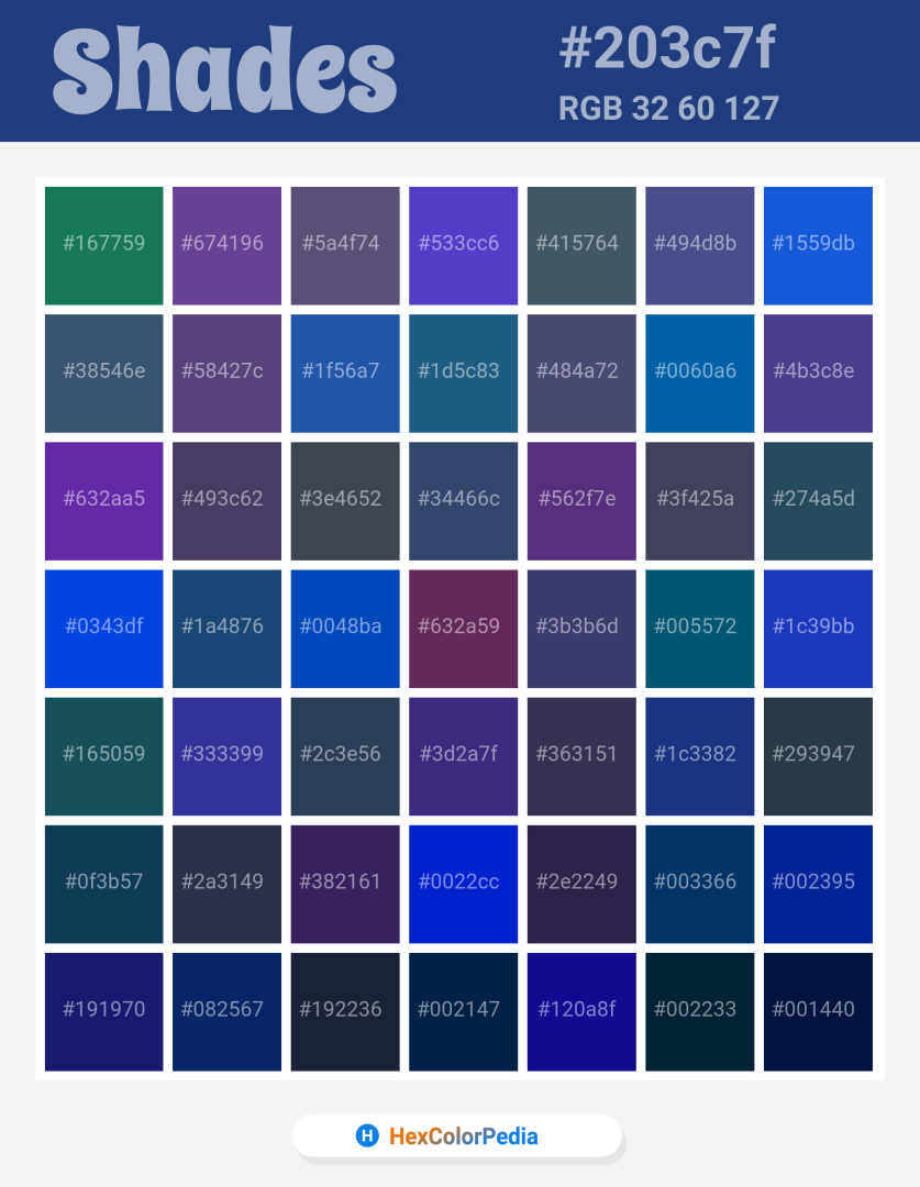Surf The Web Color | 203c7f - Hex Color Conversion - Color Schemes ...