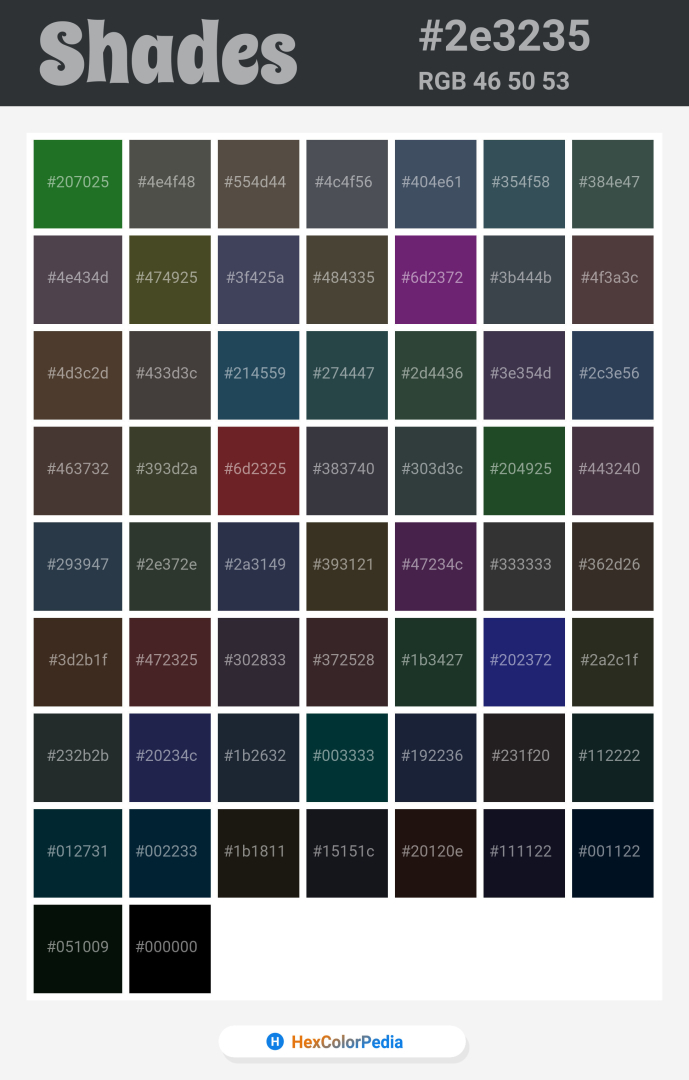 Cod Grey ( similar ) Color | 2e3235 - Hex Color Conversion - Color ...