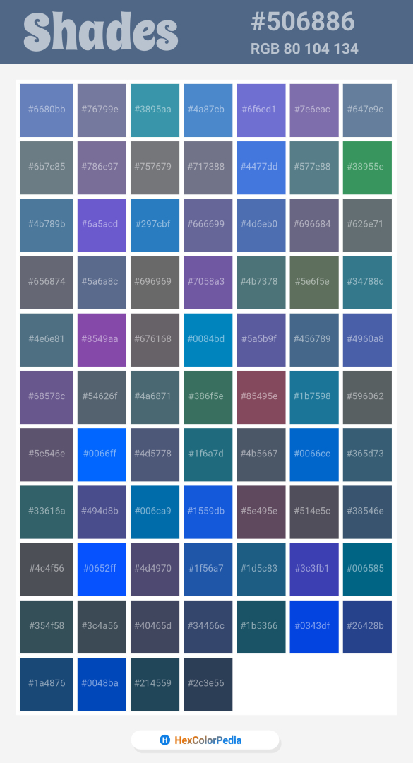 Pantone 18-4027 Tcx Moonlight Blue Color | #506886 - Hex Color ...