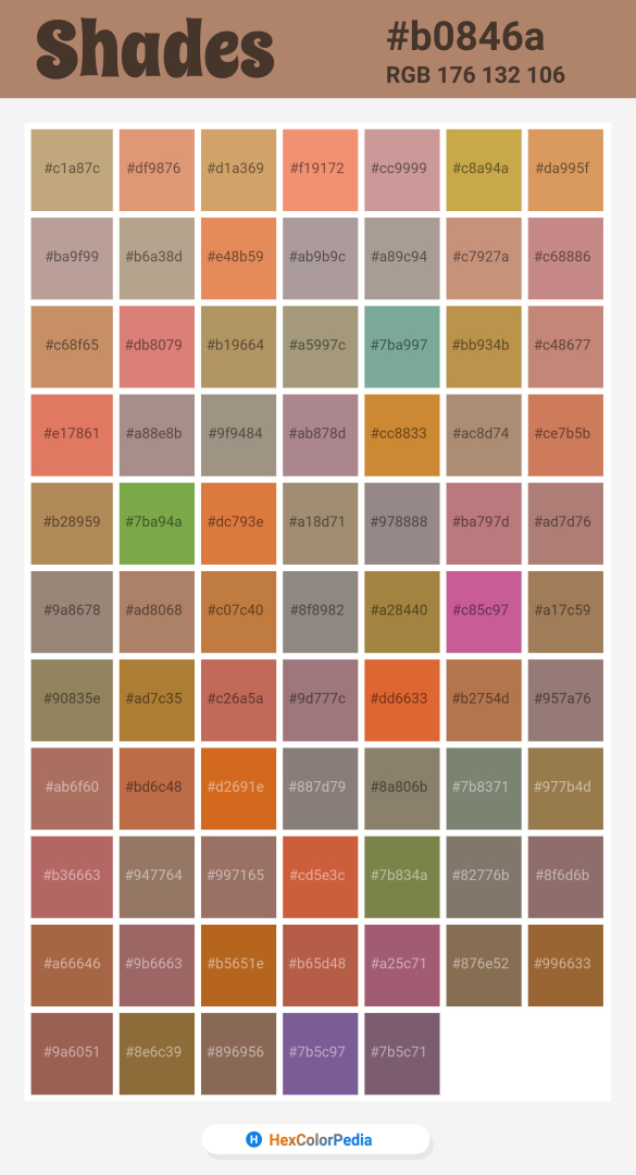 Cider Spice ( similar ) Color | b0846a - Hex Color Conversion - Color ...