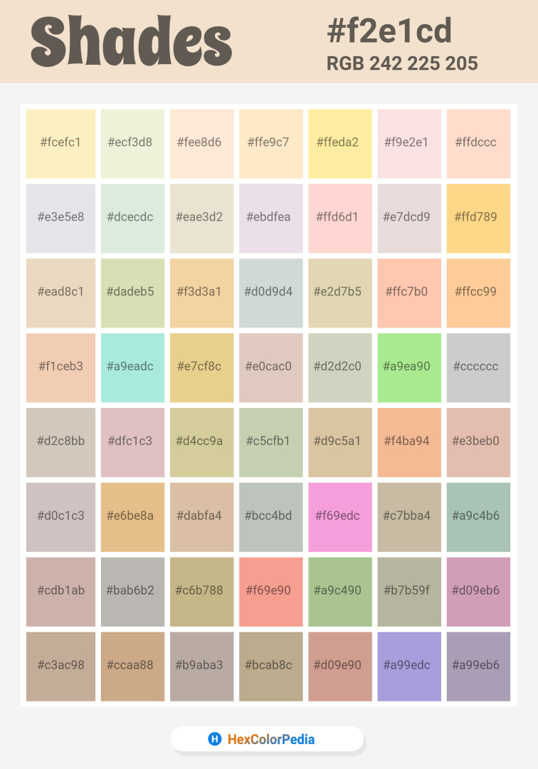 So Much Fawn ( similar ) Color | f2e1cd - Hex Color Conversion - Color ...