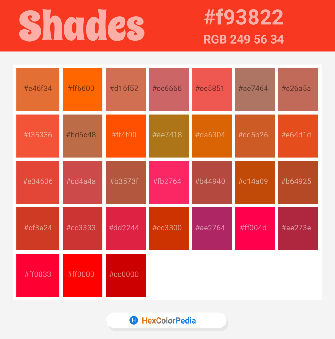 Strawberry Spinach Red ( similar ) Color | f93822 - Hex Color ...