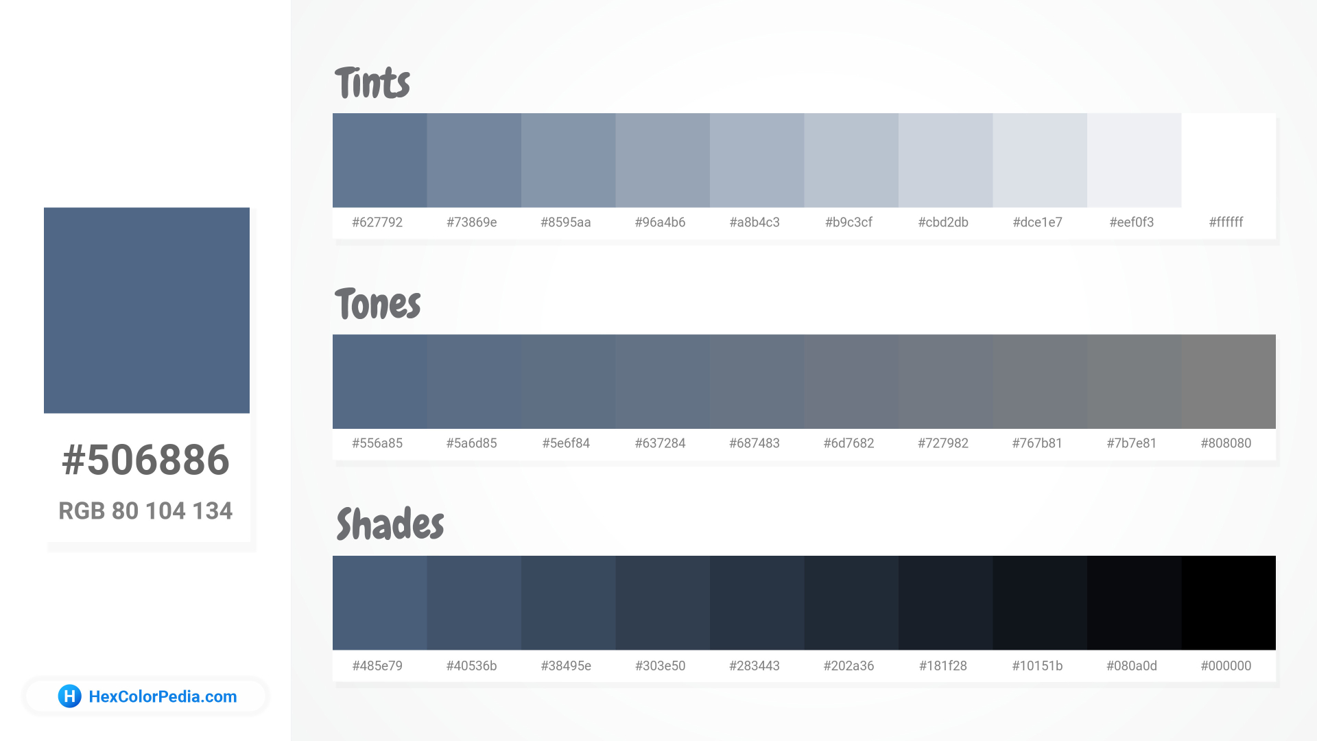 Pantone 18-4027 Tcx Moonlight Blue Color | #506886 - Hex Color ...