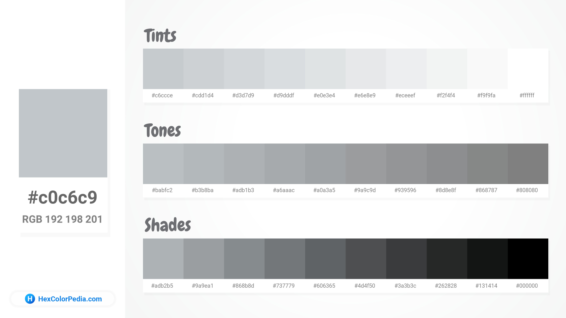 Ash Blue Color | c0c6c9 - Hex Color Conversion - Color Schemes - Color ...