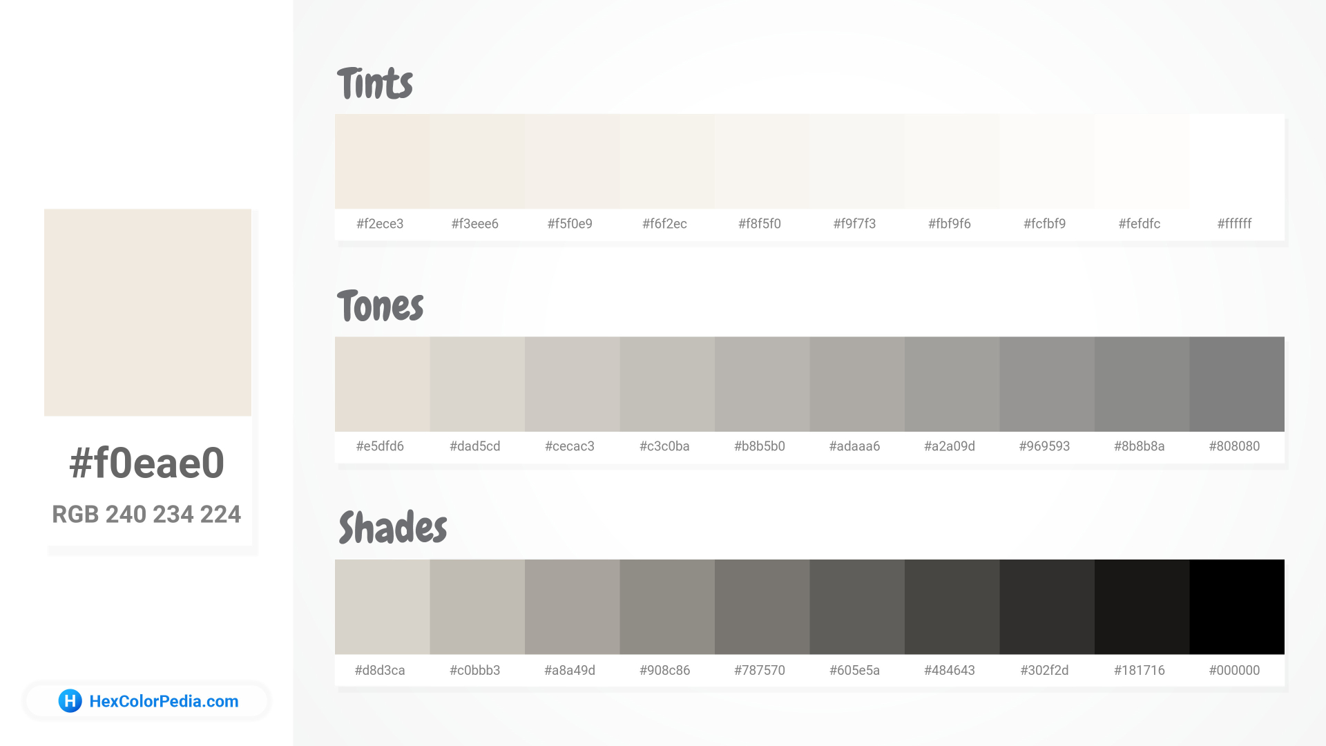 Glamorous White Color | f0eae0 - Hex Color Conversion - Color Schemes ...