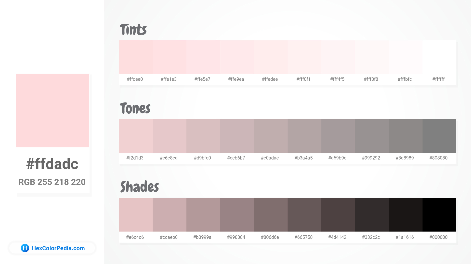 Strawberry Blonde Color | ffdadc - Hex Color Conversion - Color Schemes ...